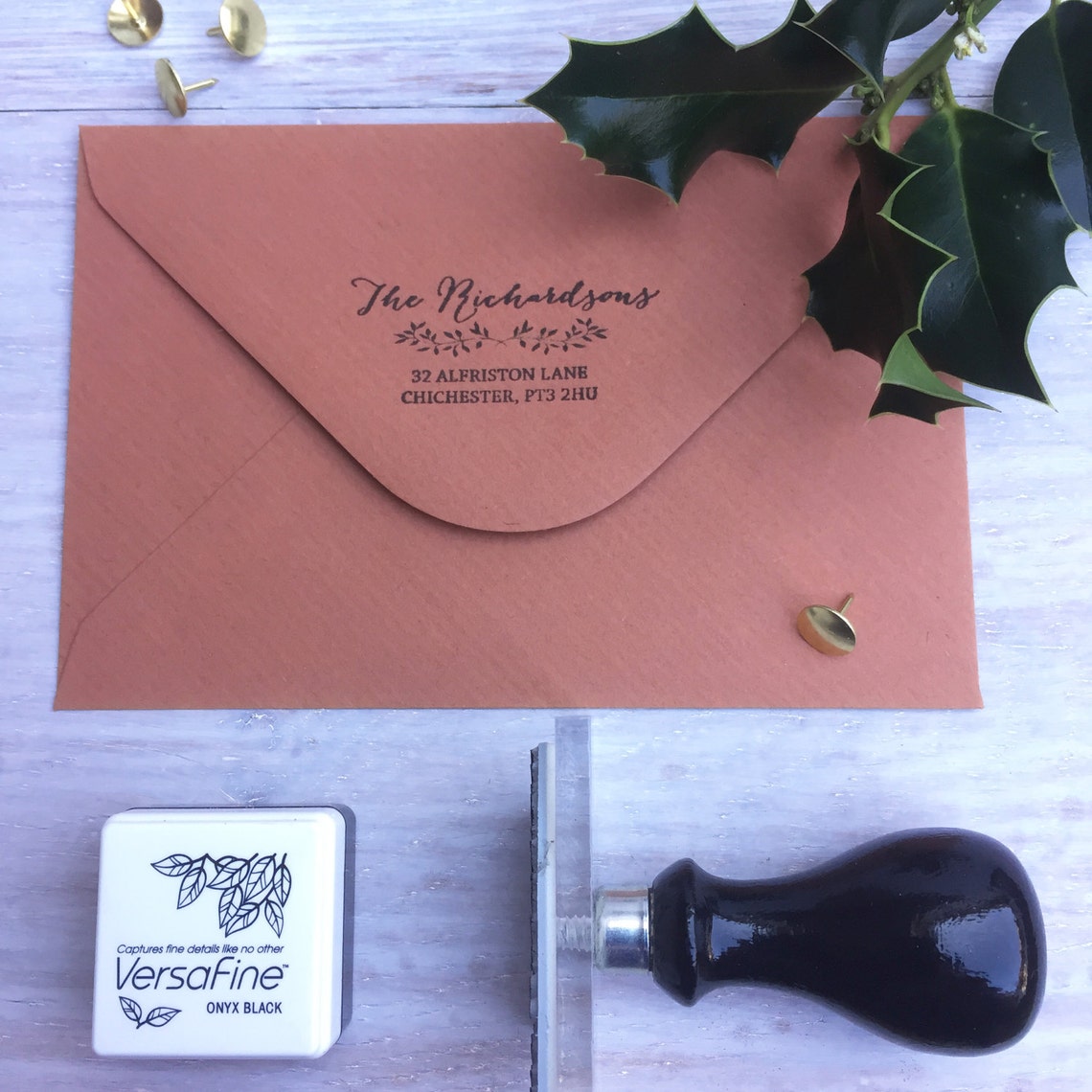 Botanical Address Stamp New Home Gift New Home Stamp New - Etsy