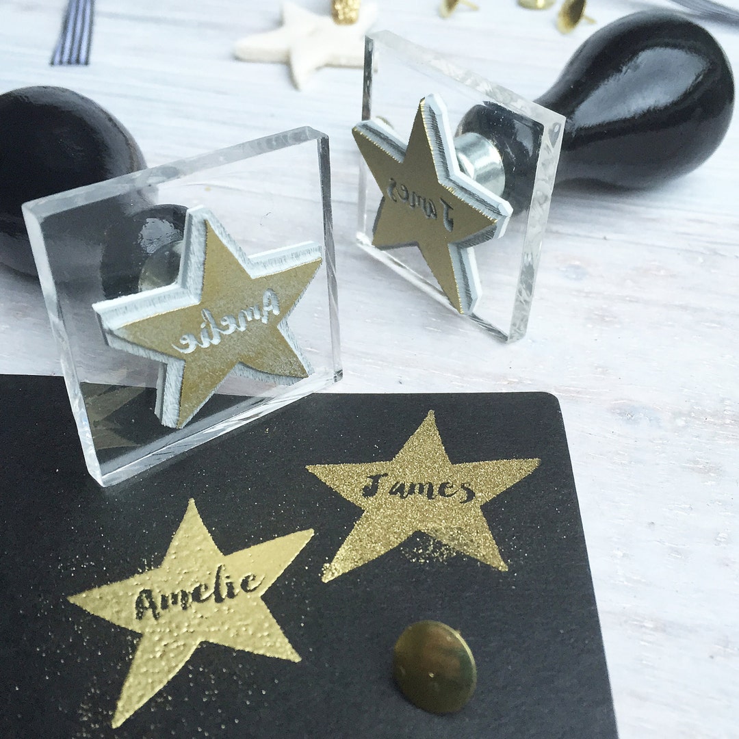 Sello de estrella pequeña personalizado / Sello con nombre / Sello de ...