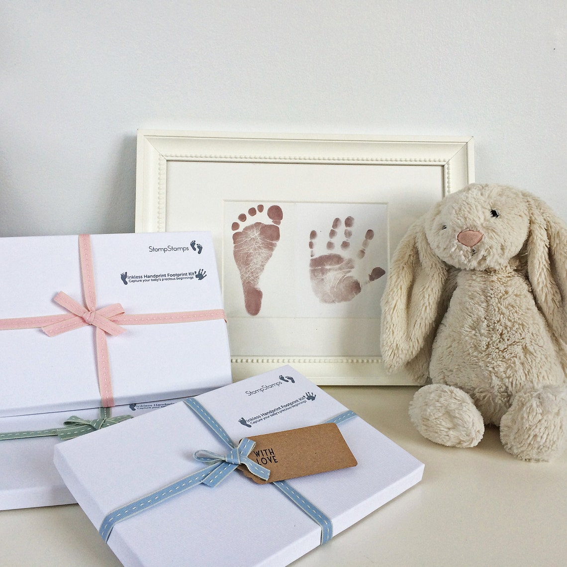Inkless Handprint Footprint Kit With Pink Ribbon New Baby - Etsy