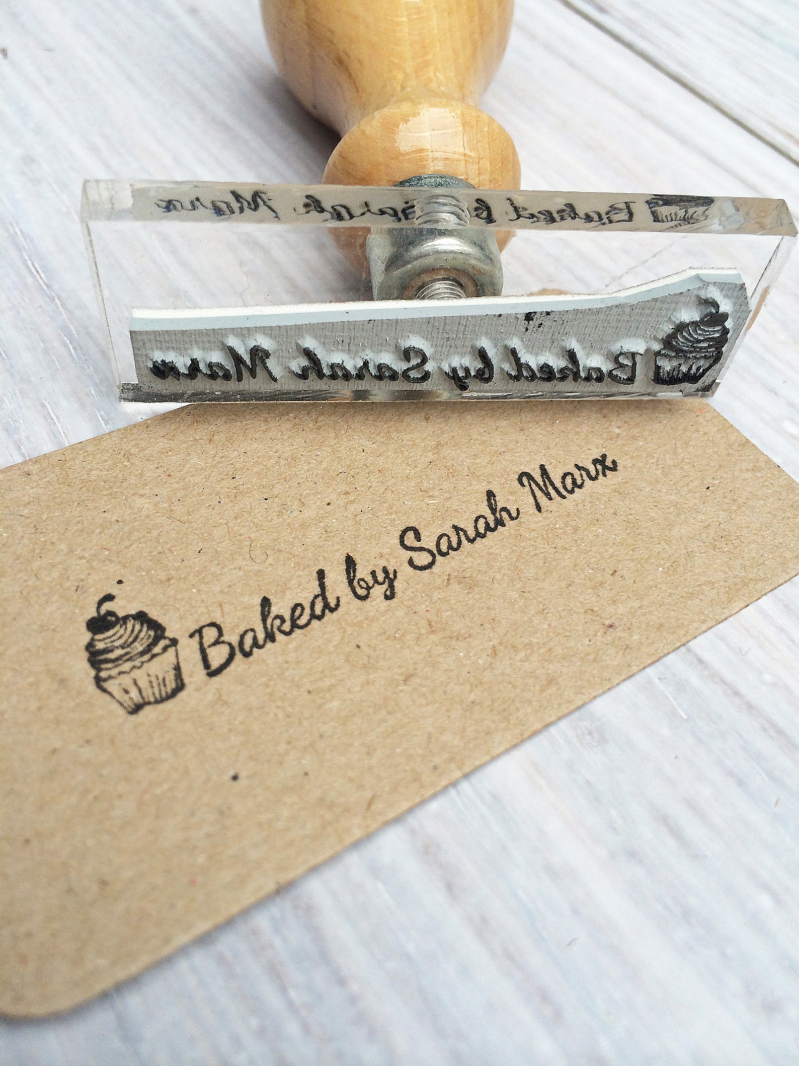 Personalised Baked by Stamp | Baking Stamp | Cupcake Stamp | Gift for ...