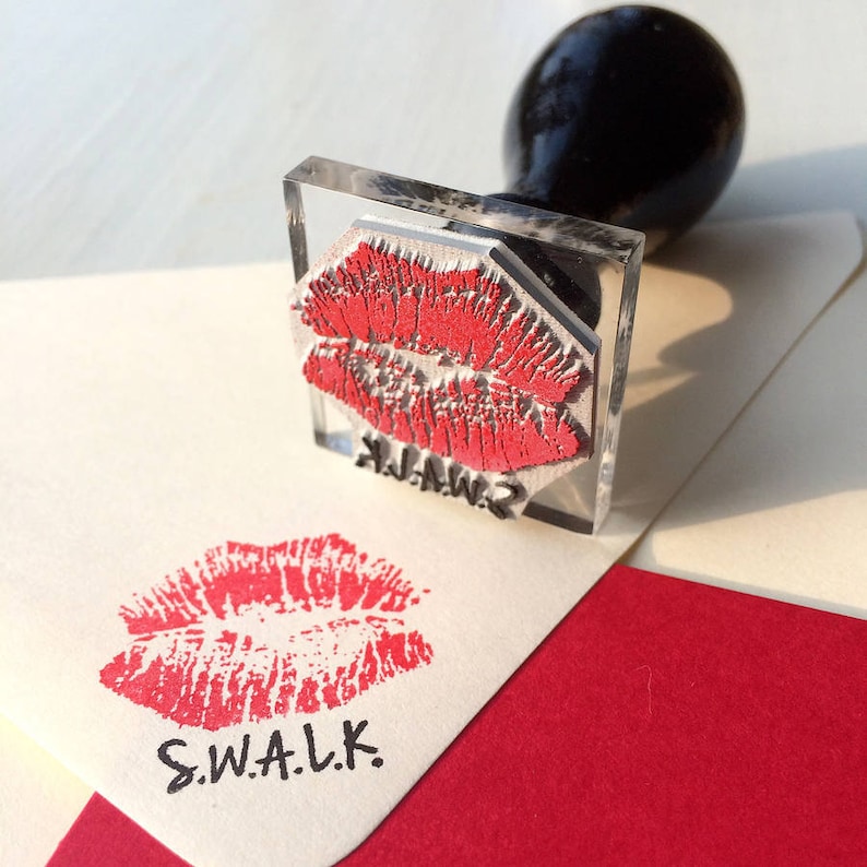 Personalised Kiss Stamp Lip Print Stamp SWALK Stamp - Etsy