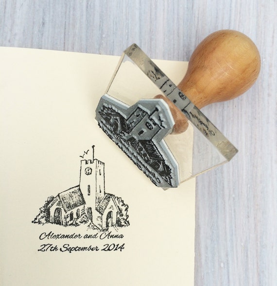 Church Wedding Stamp Christening Stamp Save the Date Stamp | Etsy