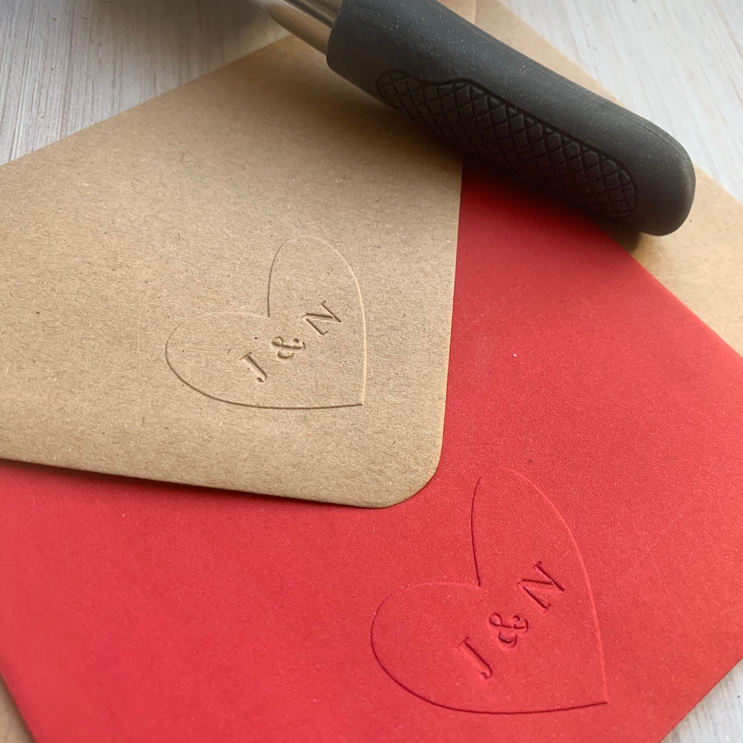 Heart Monogram Embosser | Monogram Heart Embossing Press | Love Wedding ...