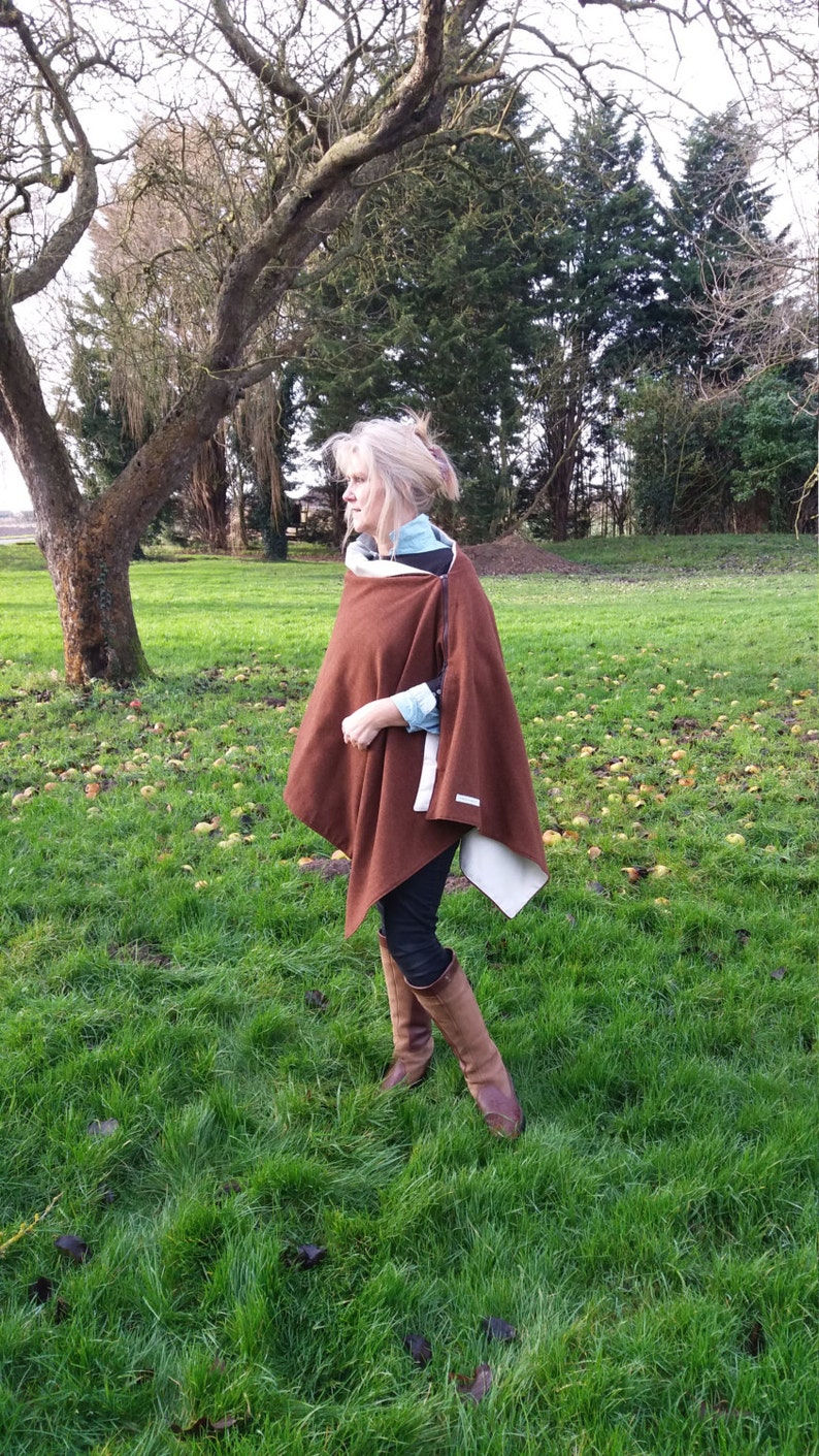 English Tweed Wool Cape in Burnt Orange - Etsy