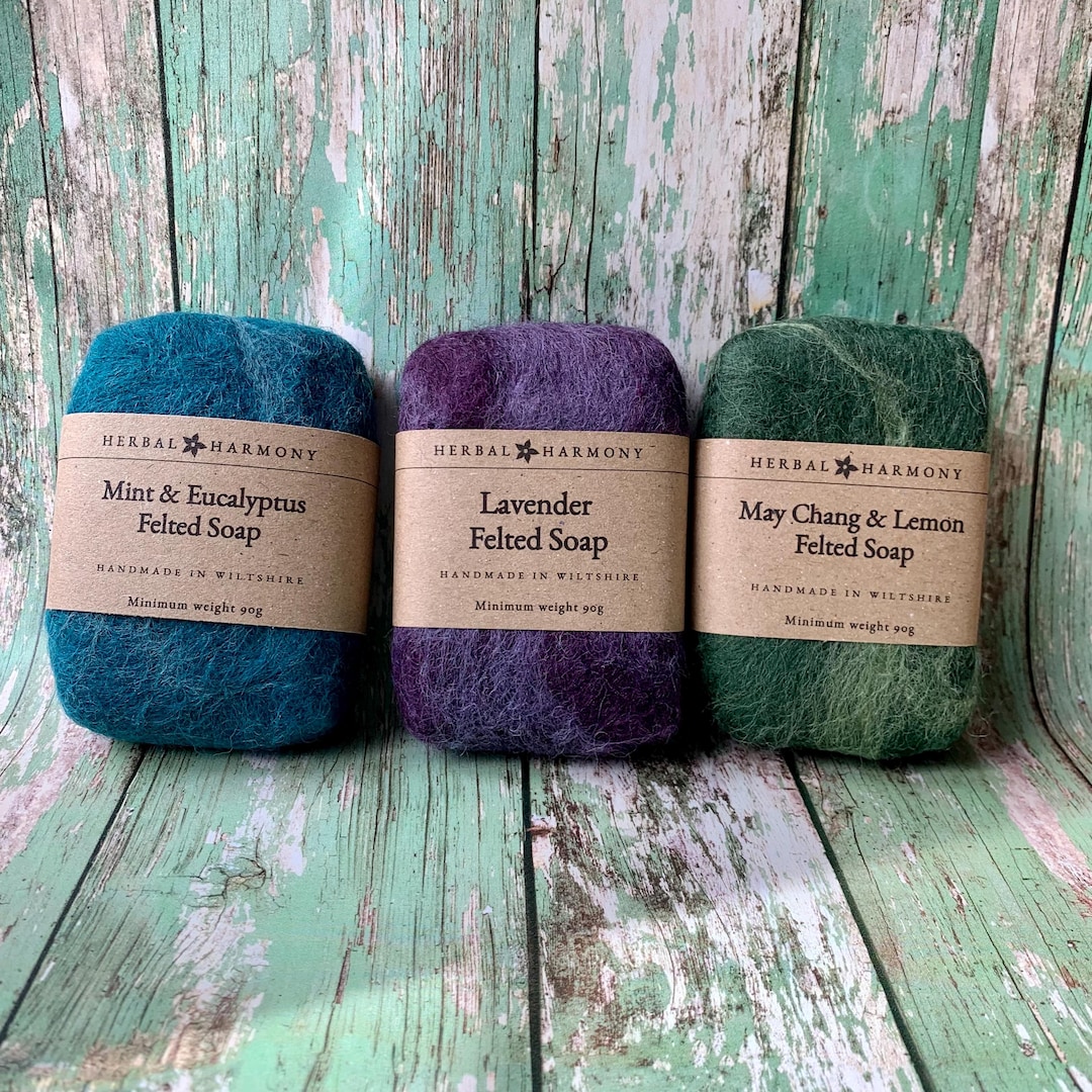 Felted Soap, Shetland Sheep Wool Gift, Natural Handmade Soap, 7th ...