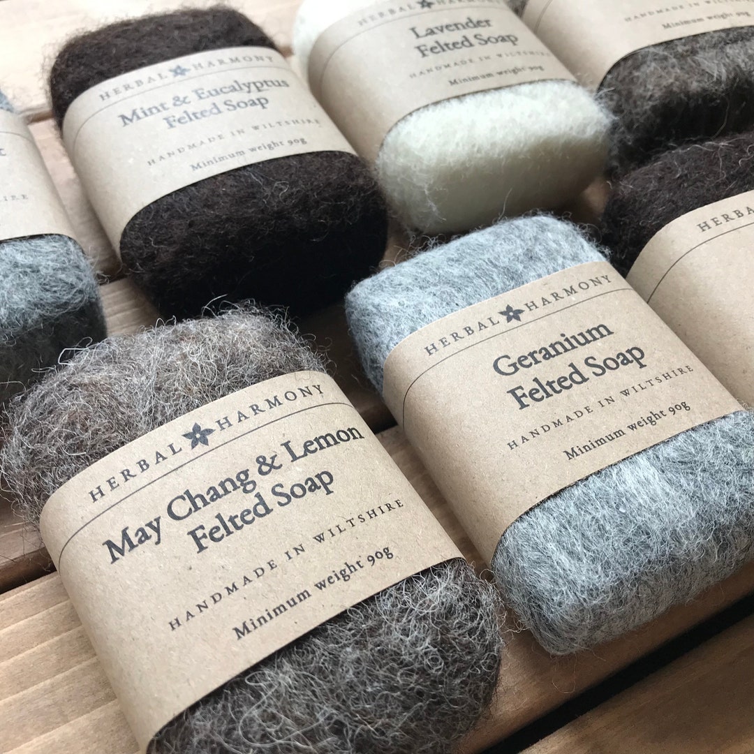 Felted Soap With Sheep Wool, Natural Colours, Handfelted With British ...