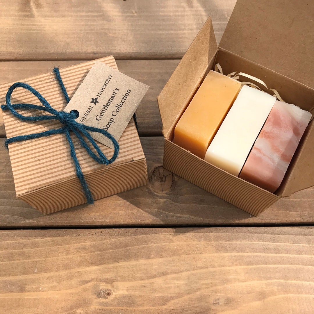 Gentleman’s Soap Collection, Handmade Soap Gift Set for Him, Plastic ...