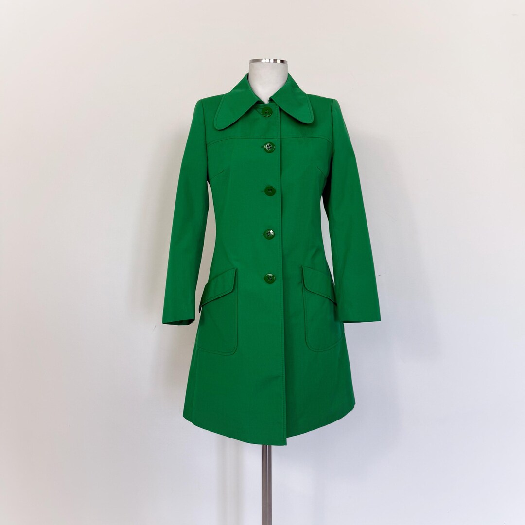 Vintage 70s Duster Coat, 1970s Duster, Green Duster Jacket, Collared ...