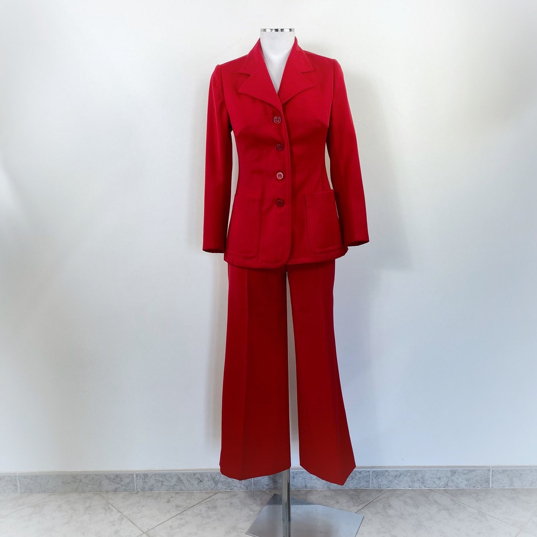 Vintage 70s Red Suit, 70s Pants Suit, 1970s Suit, 1970s Pant Suit ...