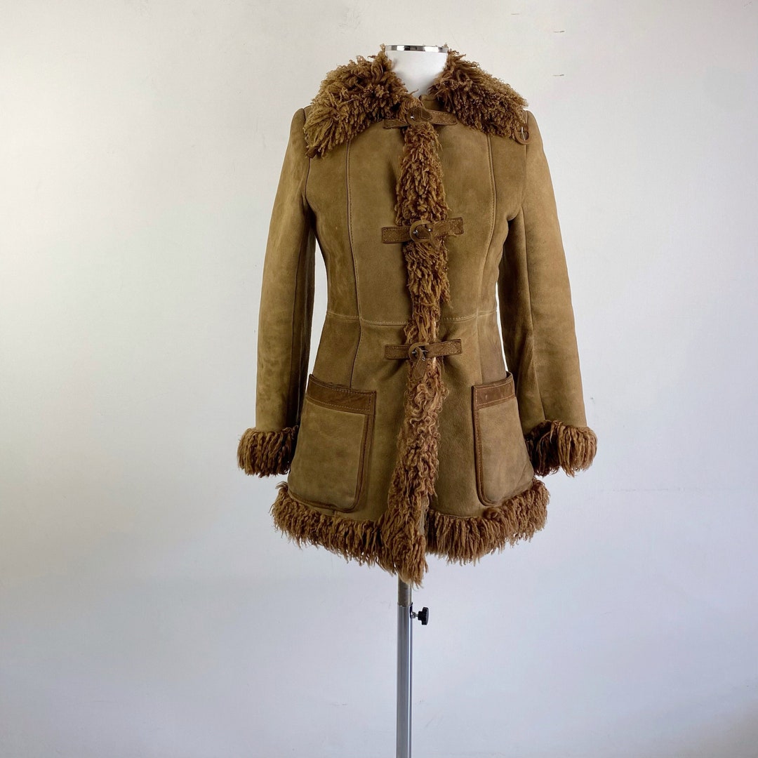 70s Vintage Brown Penny Lane Coat, 70s Coat, Brown Suede Coat, Penny ...