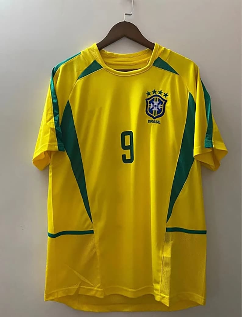 Retro Brazil 2002 Home Retro Kit Football Jersey World Cup Korea Japan ...