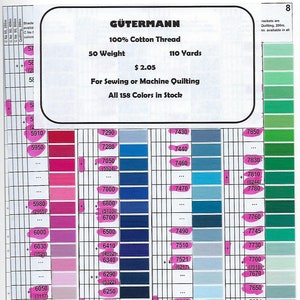 Gutermann Cotton Thread. Quilting and Embroidery Thread. #50 Thread ...