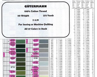 Gutermann Color Chart - Etsy UK