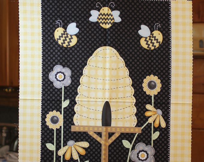 Fabric Panel. Sew Bee It: a Bee and Hive Fabric Panel. - Etsy