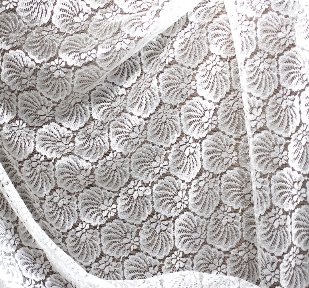 Lace Fabric by the Yard. White Lace With a Sea Shell Design. - Etsy