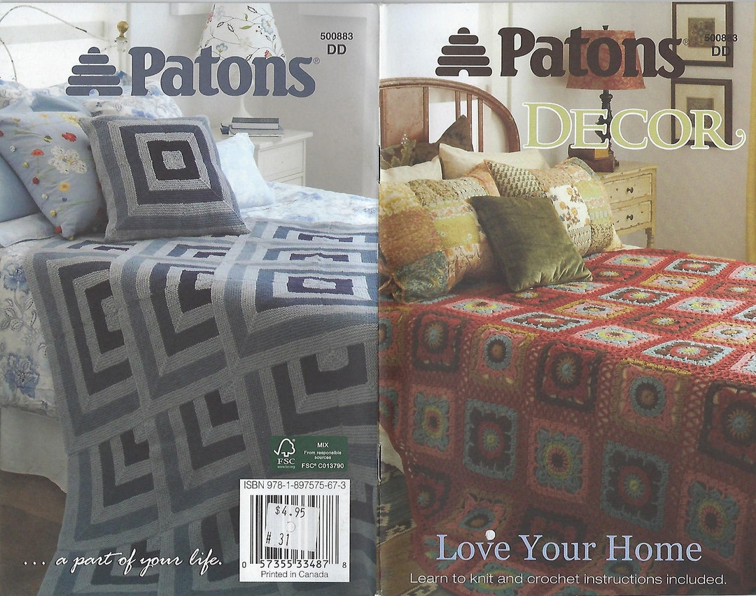 Paton's Decor Yarn Pattern Booklets for Crochet and Knitting. - Etsy