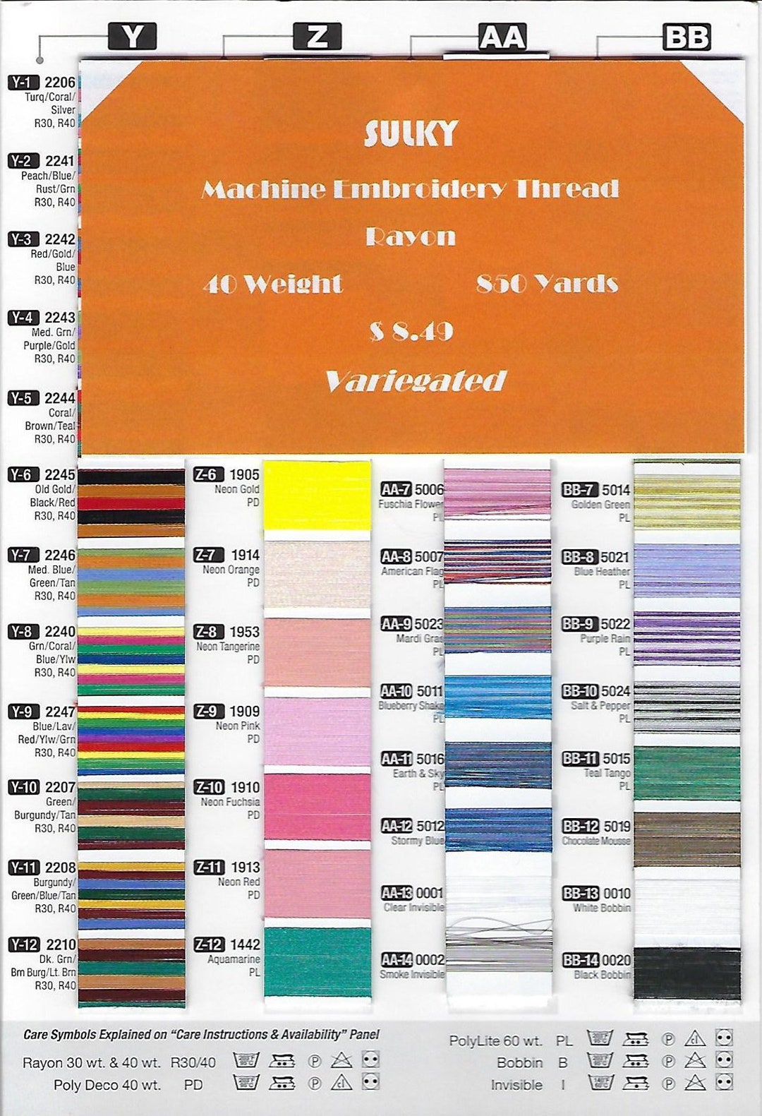 Sulky Machine Embroidery Thread Rayon in Stock and Ready to - Etsy