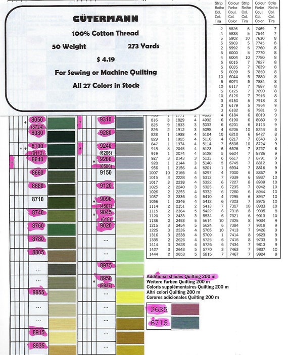 Gutermann Cotton Thread for Quilting and Machine Embroidery. - Etsy
