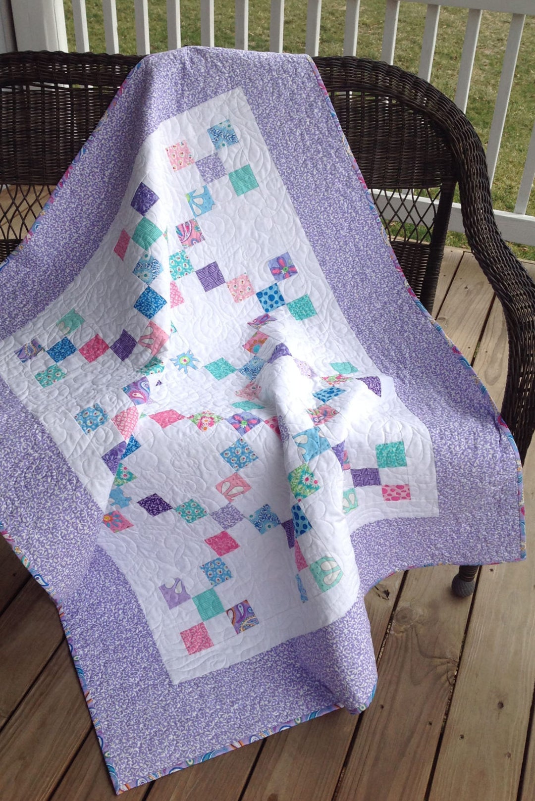 Purple Nine Patch Baby/toddler Quilt 45x57 - Etsy
