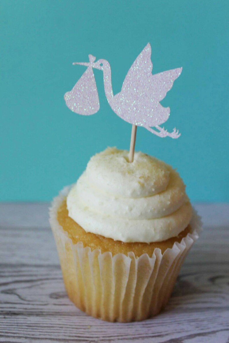 Stork Cupcake Toppers. Baby Shower Party Decorations. Baby | Etsy