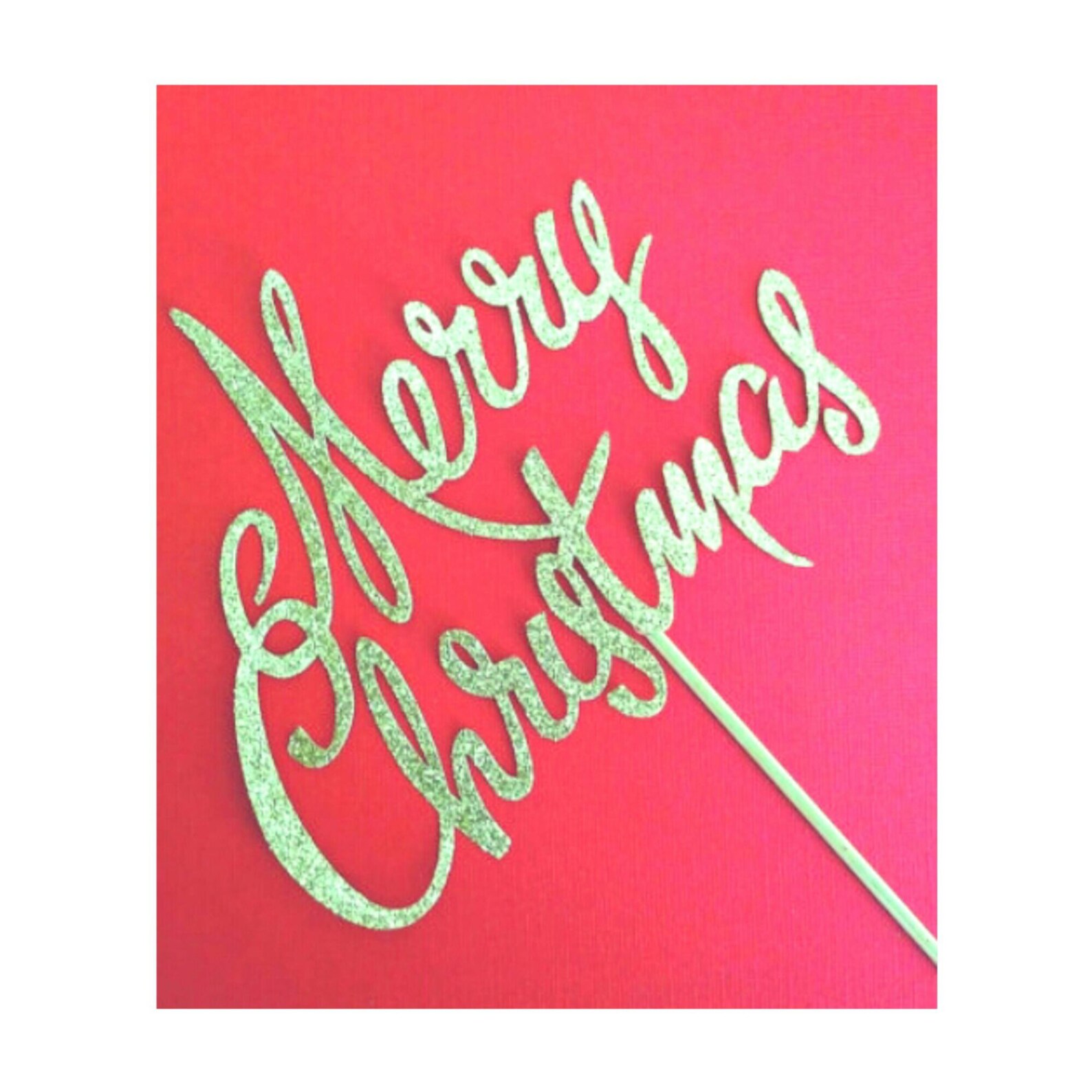 Merry Christmas Cake Topper Merry Christmas Centerpiece Etsy