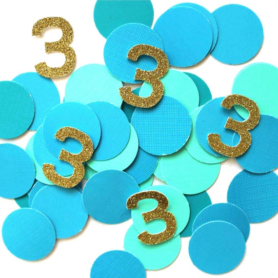 Three Confetti. Blue and Gold. Confetti. Birthday Confetti. Birthday ...
