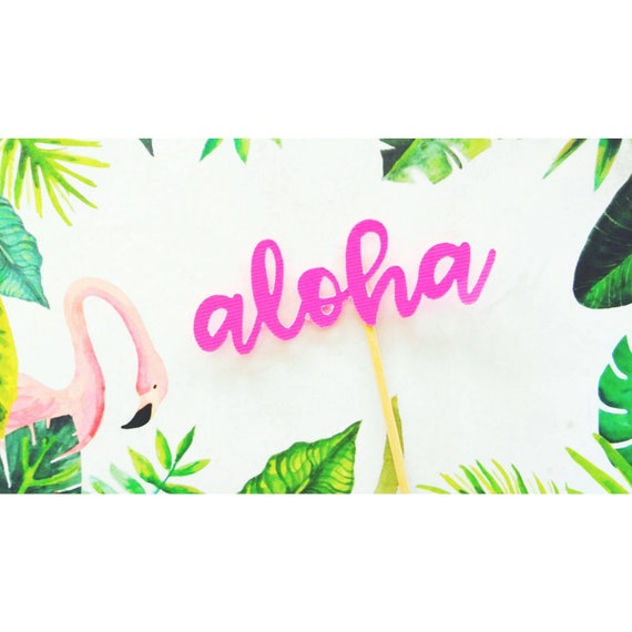 Tropical Party Decorations. Aloha Cake Topper. Aloha. Tropical Party ...
