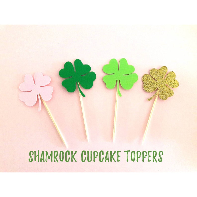 Shamrock Cupcake Toppers, St. Patrick's Day Irish Party Decorations (12 ...