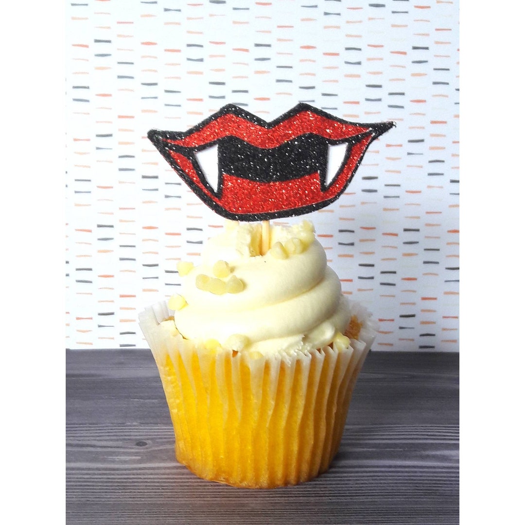 Vampire Cupcake Toppers. Vampire Party Decor. Halloween Cupcake Toppers ...
