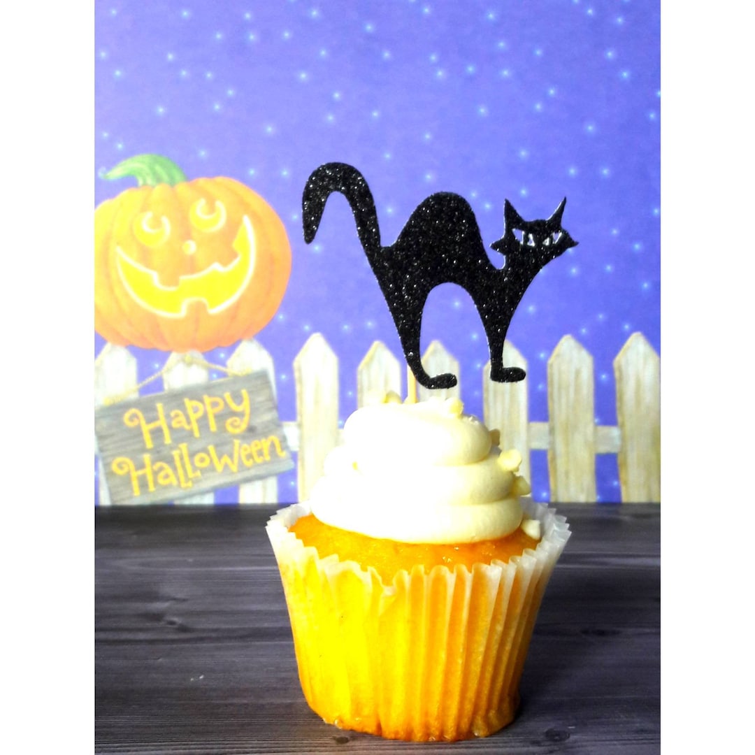 Halloween Cat. Black Cat Cupcake Topper. Black Cat. Cat. Halloween ...