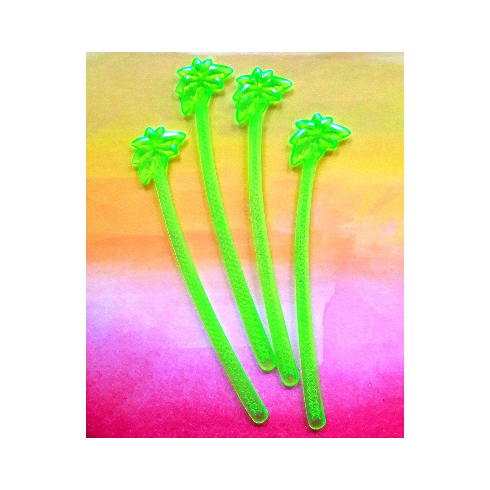 Tropical Cocktail Stirrers Palm Tree Tropical Luau Etsy
