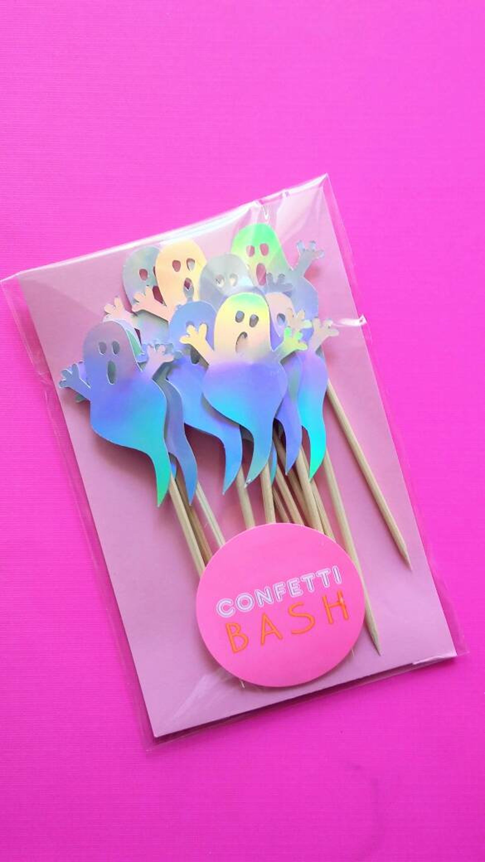 Pink Halloween. Pastel Halloween. Ghost Cupcake Toppers. - Etsy