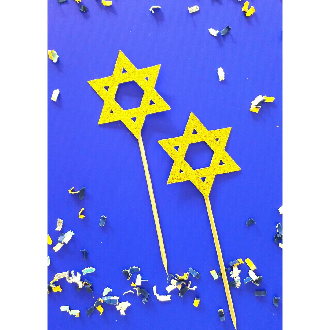 Star of David Cupcake Toppers, Hanukkah Decorations, Set of 12 - Etsy