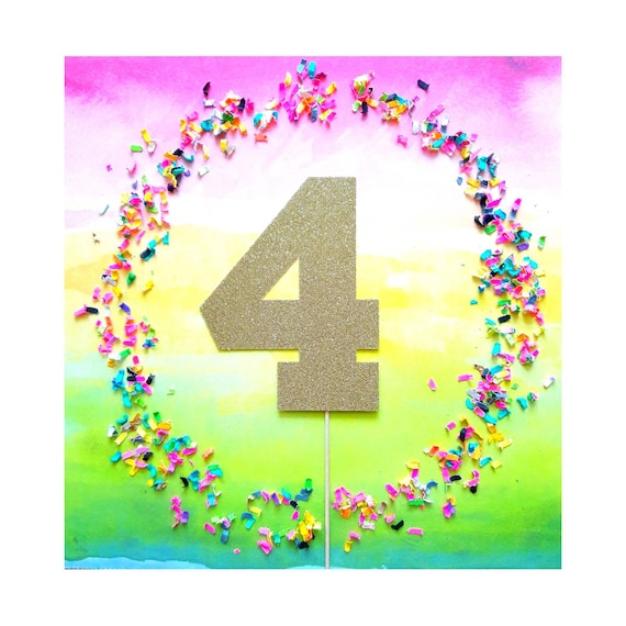 Four Cake Topper. Number Four. Four. Four Centerpiece. 4 Centerpiece ...