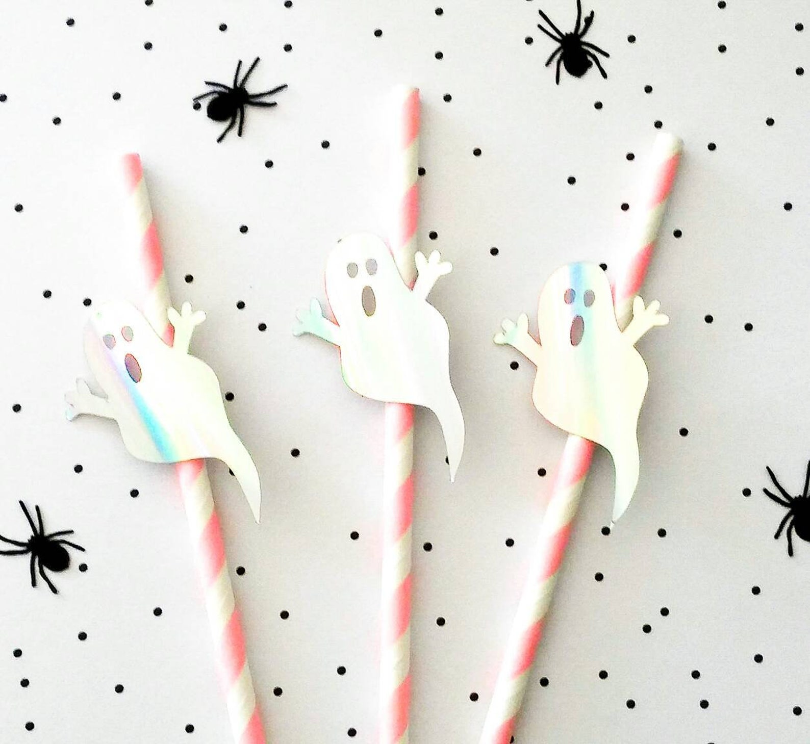 Pastel Halloween. Pink Halloween. Halloween Straws. Ghost - Etsy