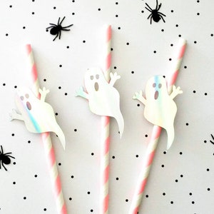 Pastel Halloween. Pink Halloween. Halloween Straws. Ghost Straws. Ghost ...
