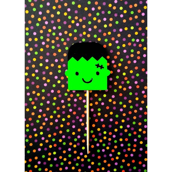Frankenstein Cupcake Toppers. Halloween Party Decor. Halloween ...