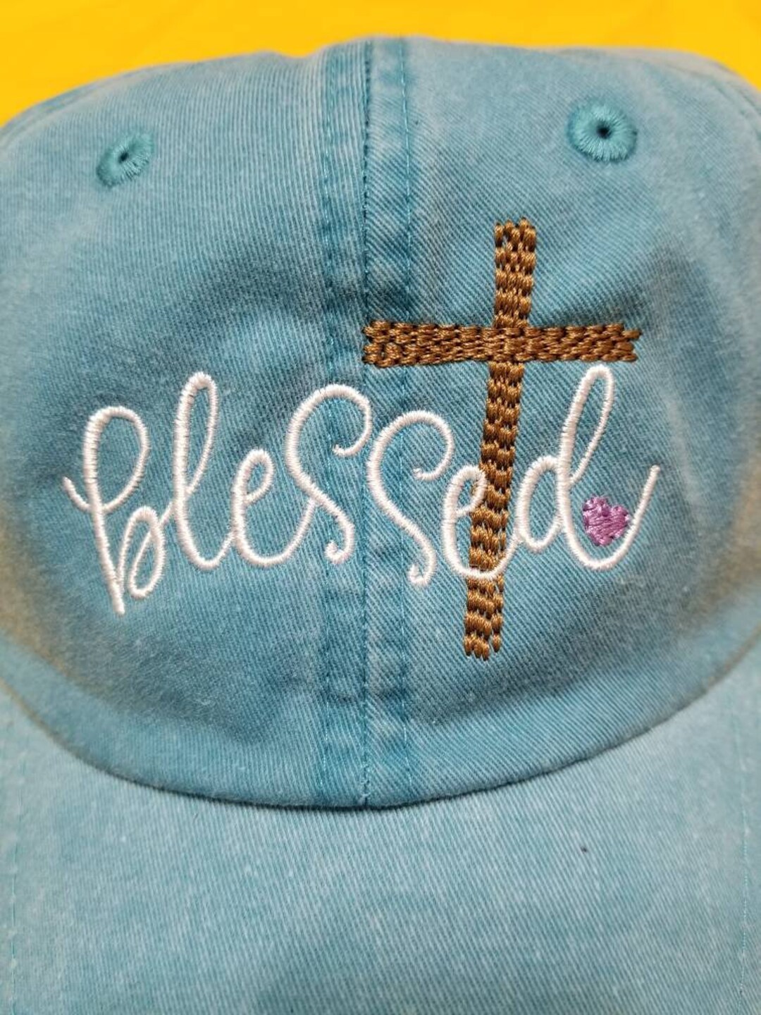 Blessed With Cross Embroidered Baseball Hat - Etsy