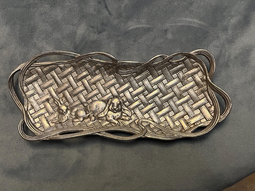 Vintage Arthur Court 1998 Bunny Rabbit Basket Weave 8.6 by 3.6 ...