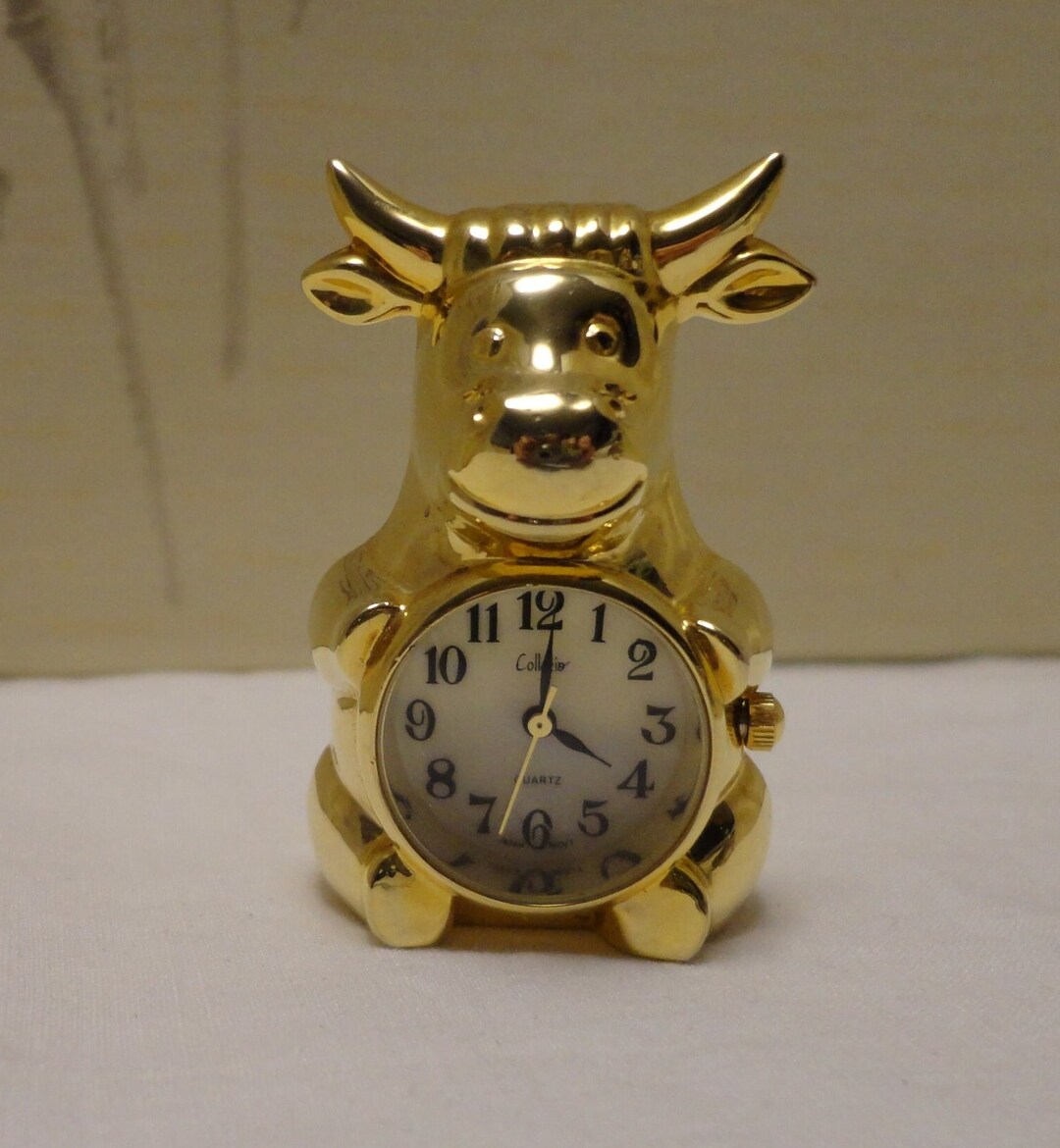 Vintage Collezio Mini Bull Quartz Clock - Etsy