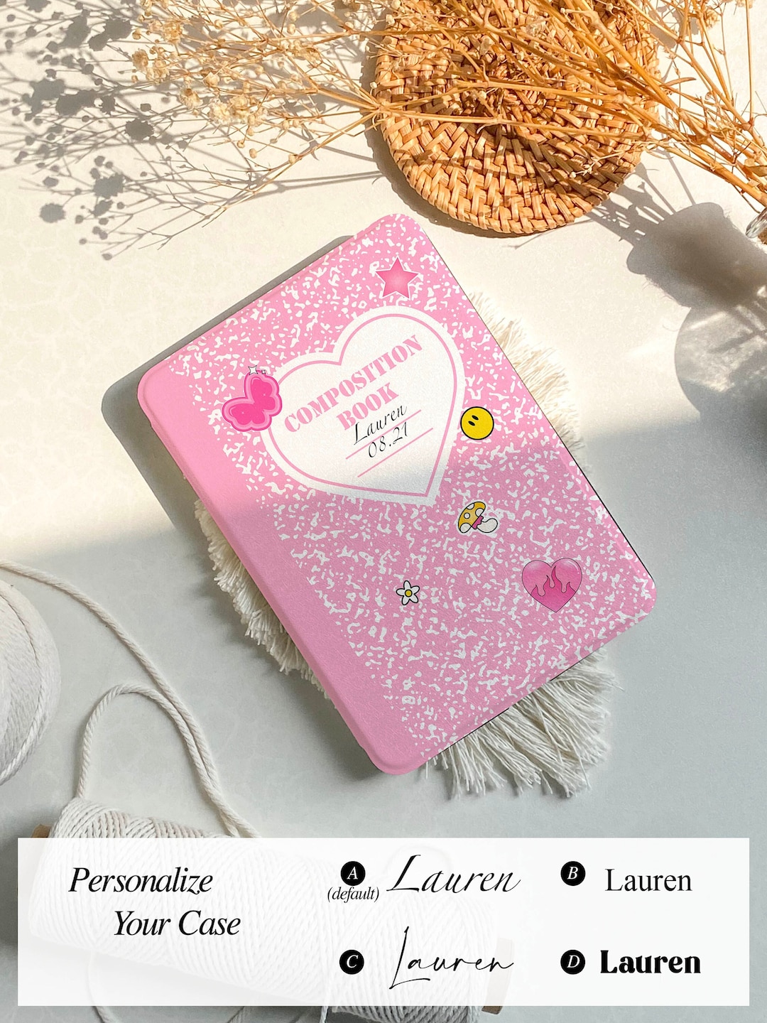 Kawaii Composition Notebook All New Kindle 7" 2024 Case Kindle Case ...