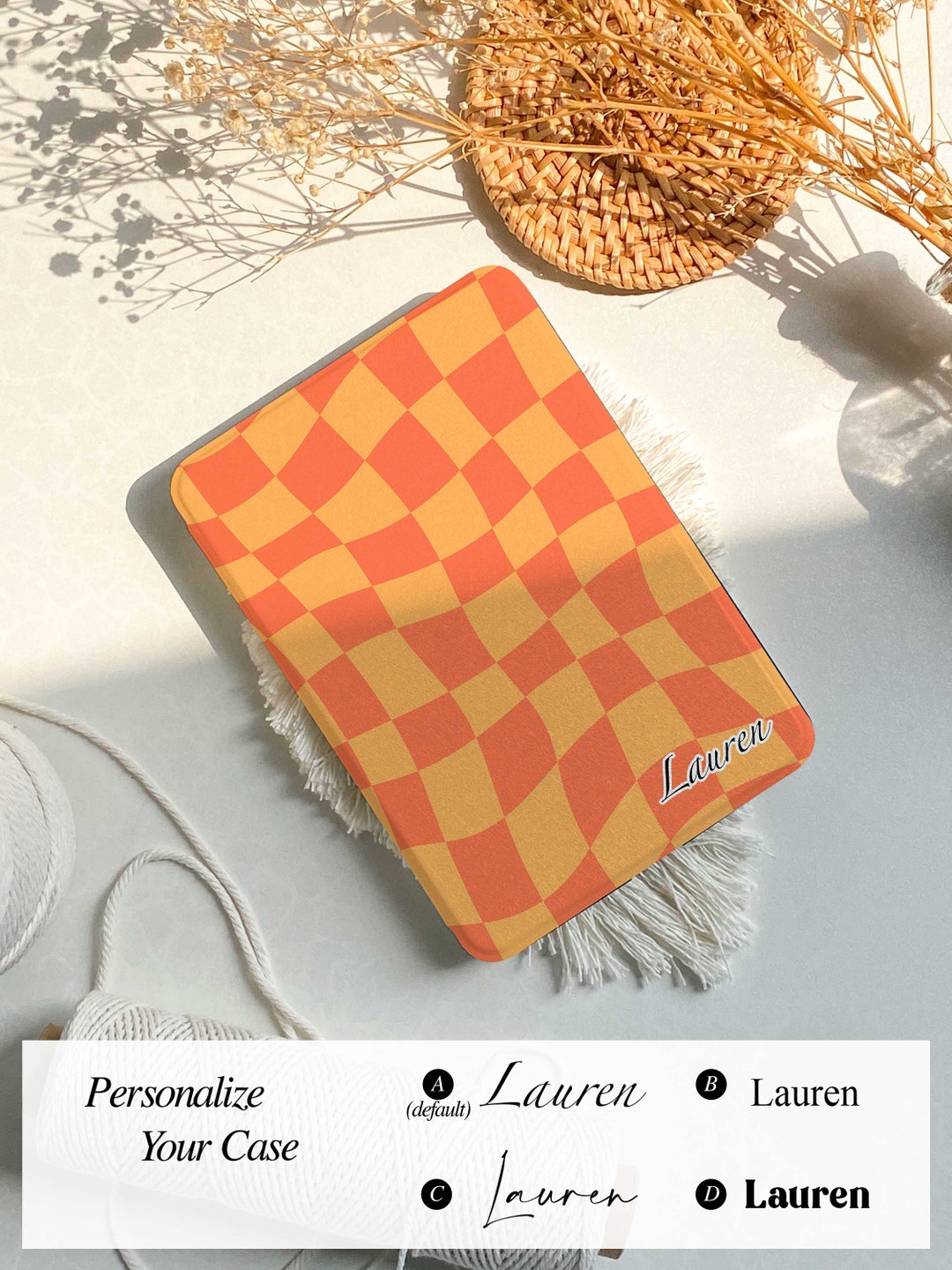 Orange Plaid All New Kindle 12th Generation 2024 Case, Paperwhite 2021 ...