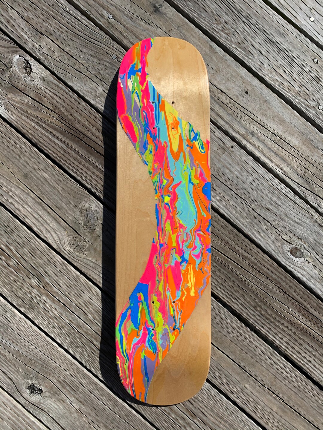 Dripping Colors Skateboard Deck - Etsy