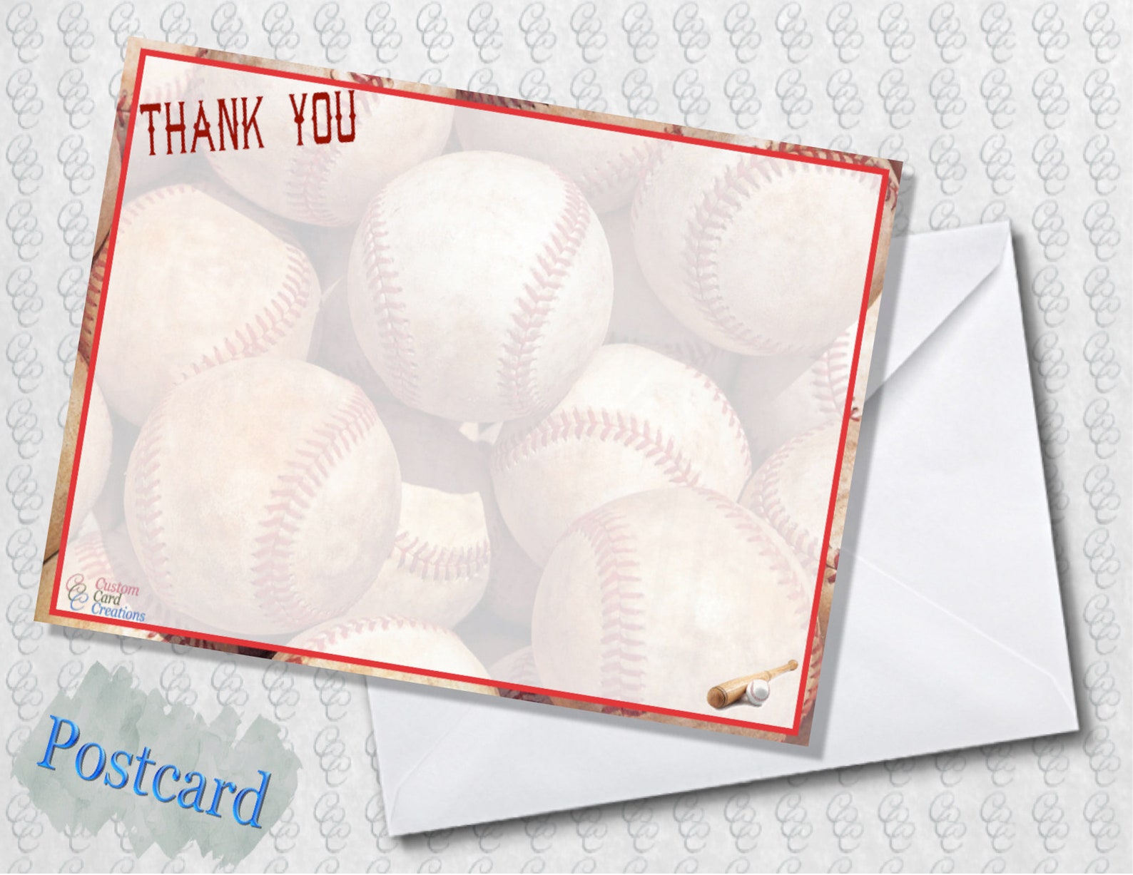 Baseball Thank You Cards; Folded Card; Postcard - Etsy