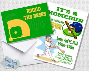 Vintage Baseball Invitation; Folded Card; Postcard - Etsy