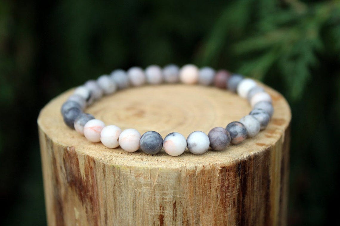 Pink Zebra Jasper Bracelet Jasper Bracelet Pink Bead - Etsy UK