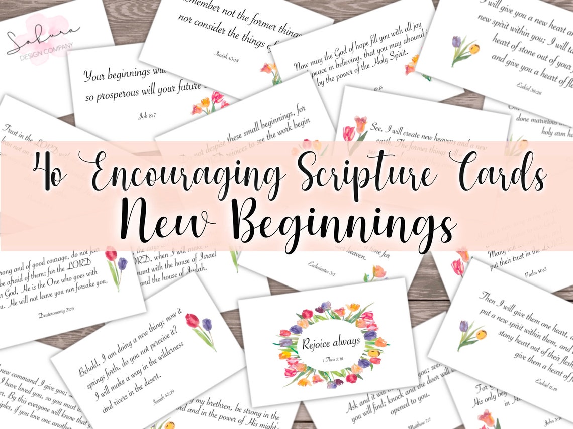 40 Encouraging Scripture Cards for New Beginnings & New - Etsy