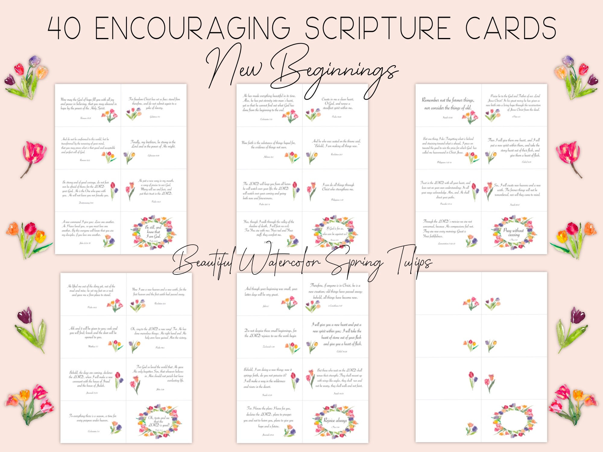 40 Encouraging Scripture Cards for New Beginnings & New Seasons of Life ...