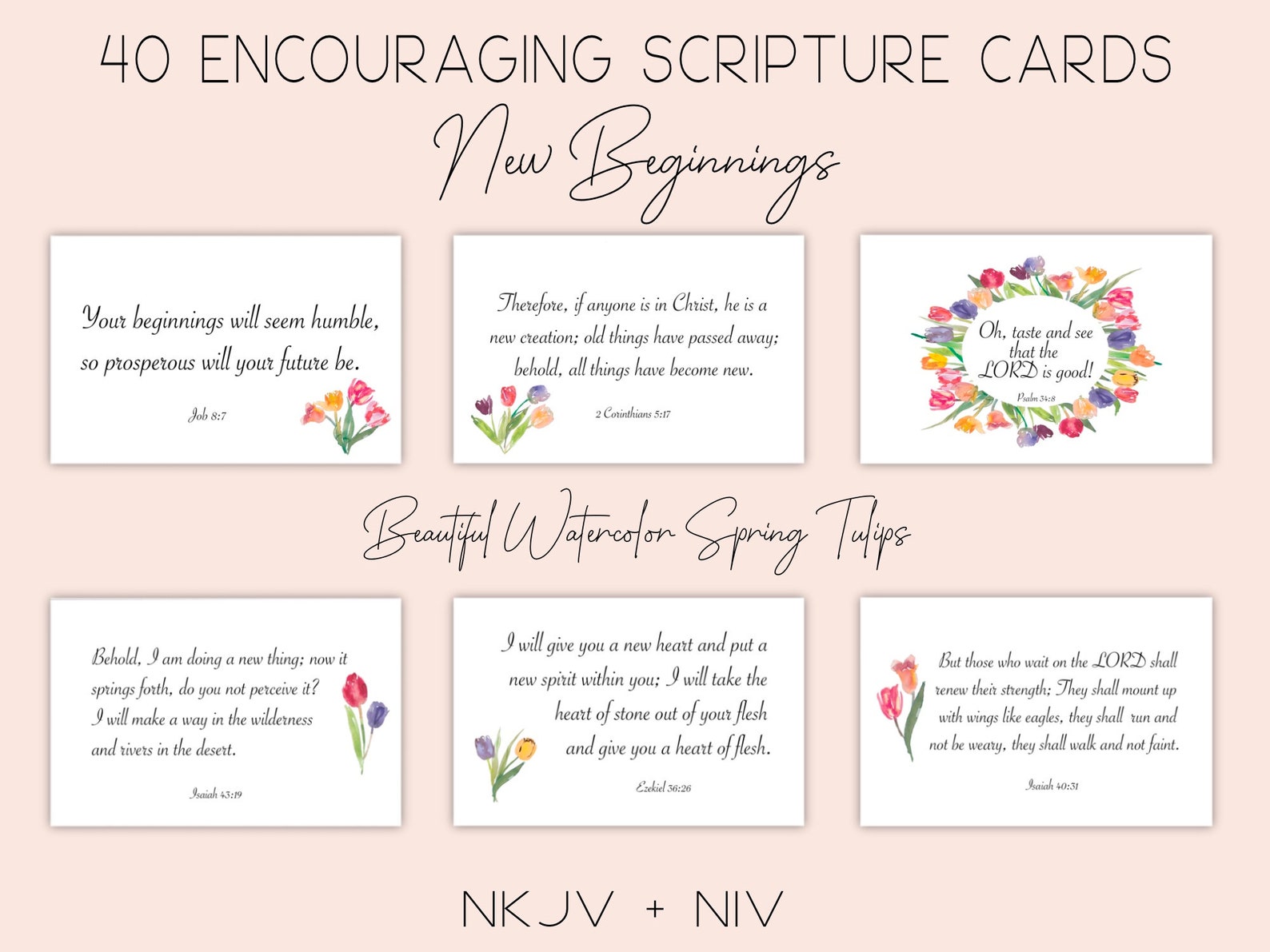 40 Encouraging Scripture Cards for New Beginnings & New Seasons of Life ...
