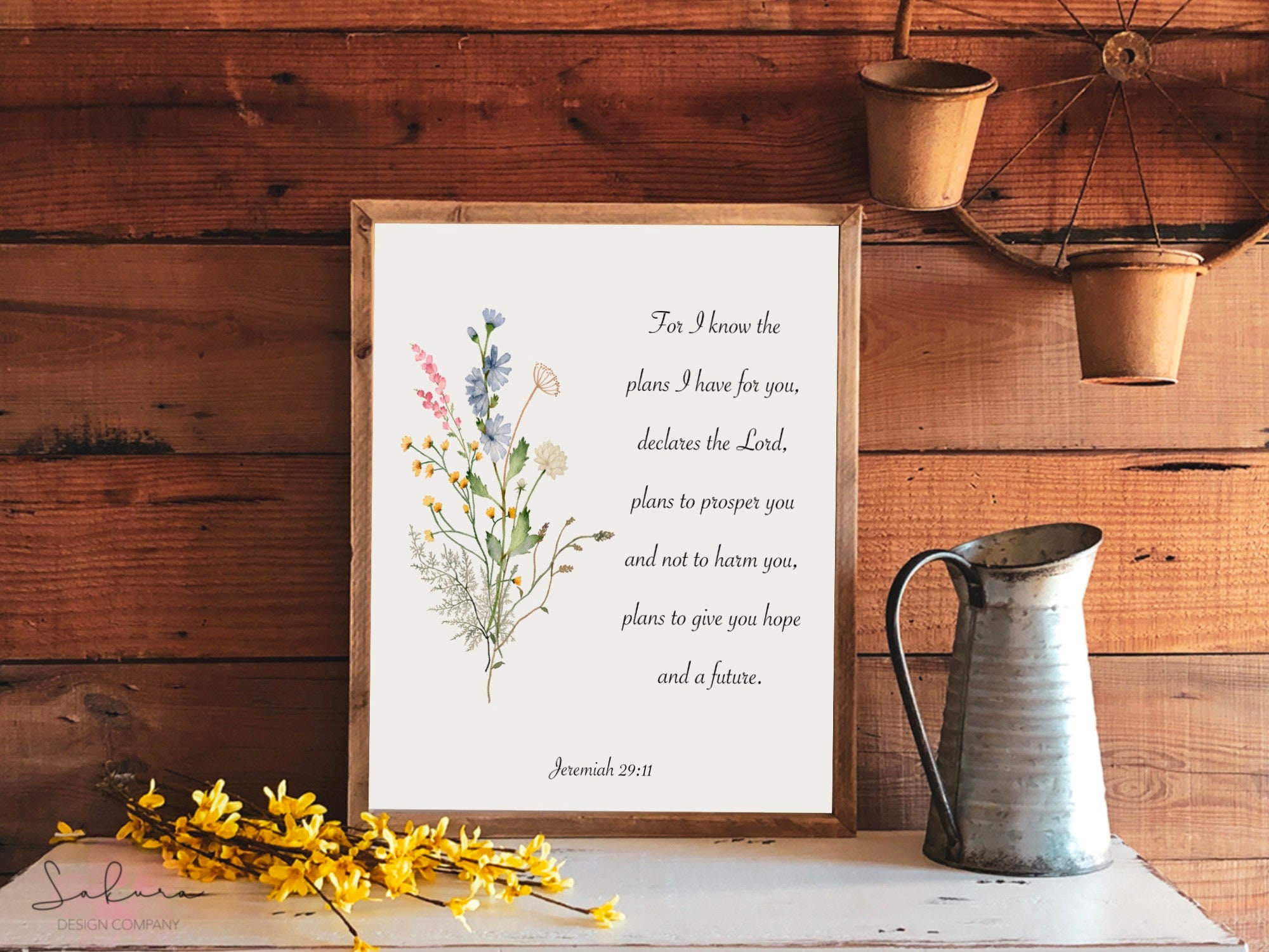 Jeremiah 29 11 for I Know the Plans I Have for You Scripture Wall Art ...